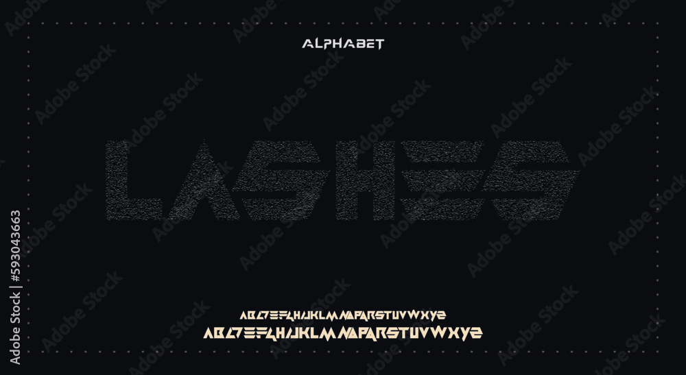 Vetor de LASHES Abstract Fashion Best font alphabet. Minimal modern ...