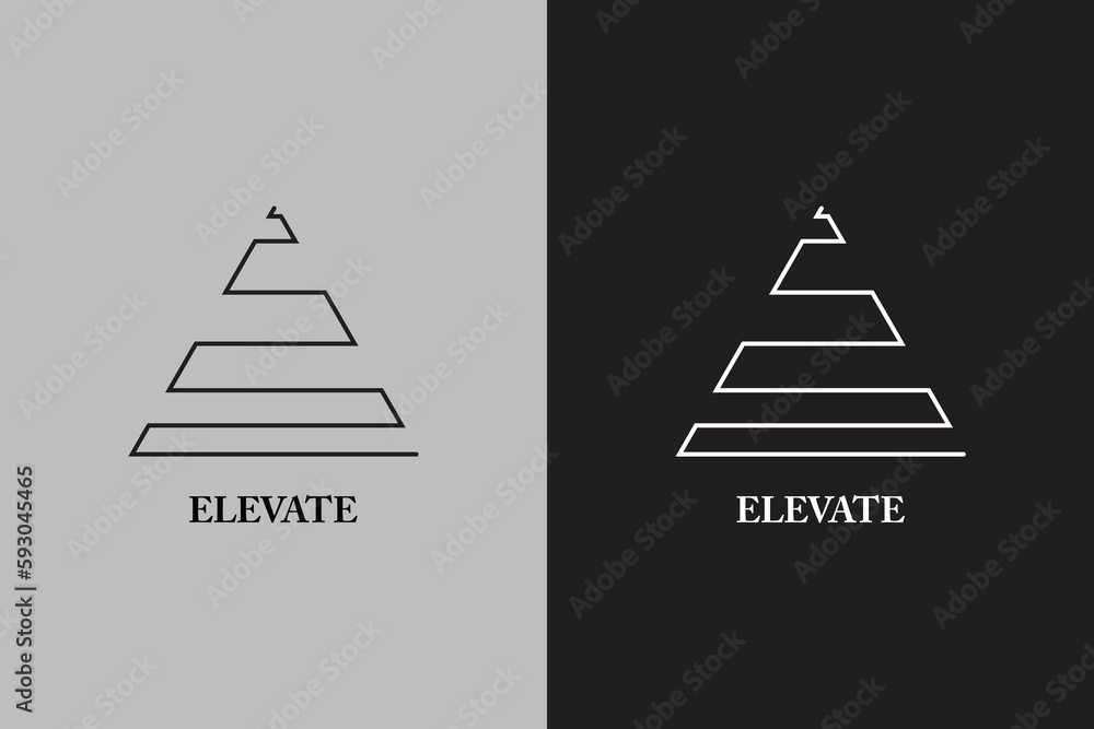 Abstract Elevate Logo Image. Flat Vector Logo Design Template Element ...