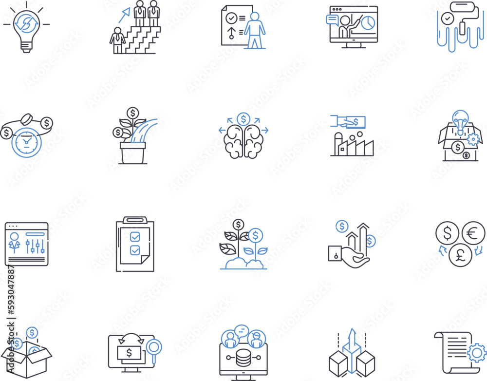 Objectives and Key Results outline icons collection. Goals, Objectives ...