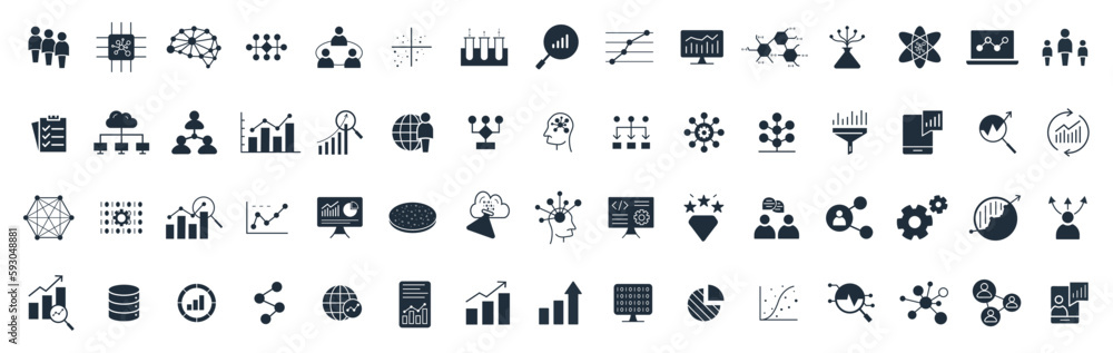 Analysis, statics, engineering, Data Science, and people team icon set ...