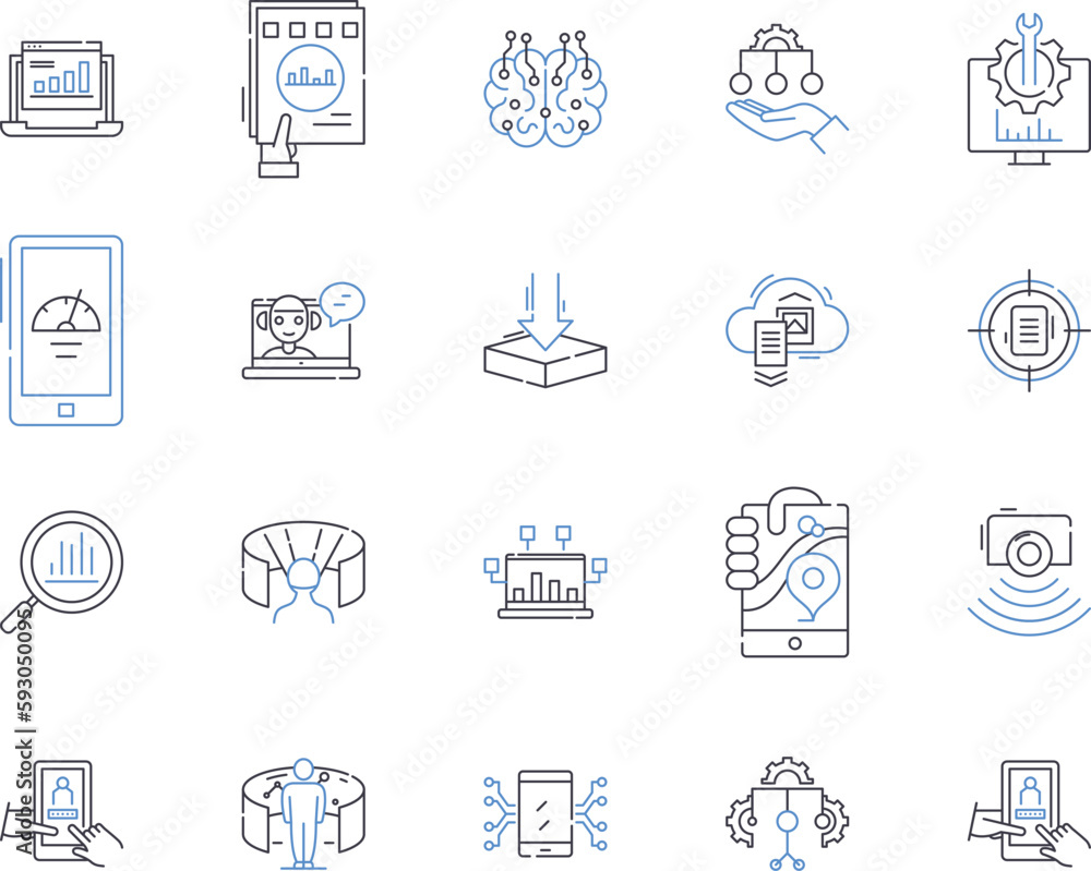 Automation and high tech outline icons collection. Automation, High ...