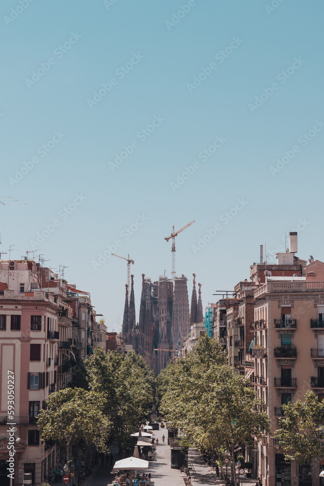 Vistas de la Sagrada Familia y la Avenida Gaudí desde el Hospital de la ...