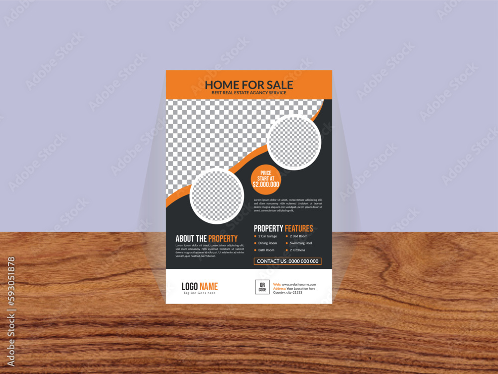 Flyer template layout design, real estate flyer, Corporate business ...