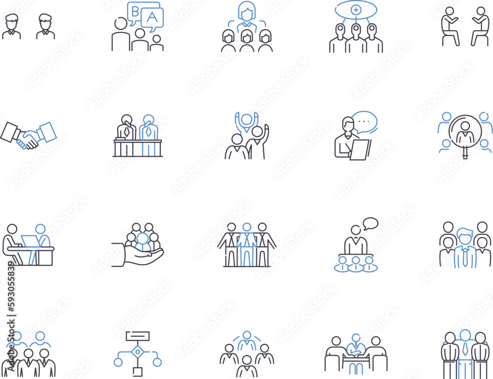 Discussion outline icons collection. Debate, Analyze, Evaluate ...