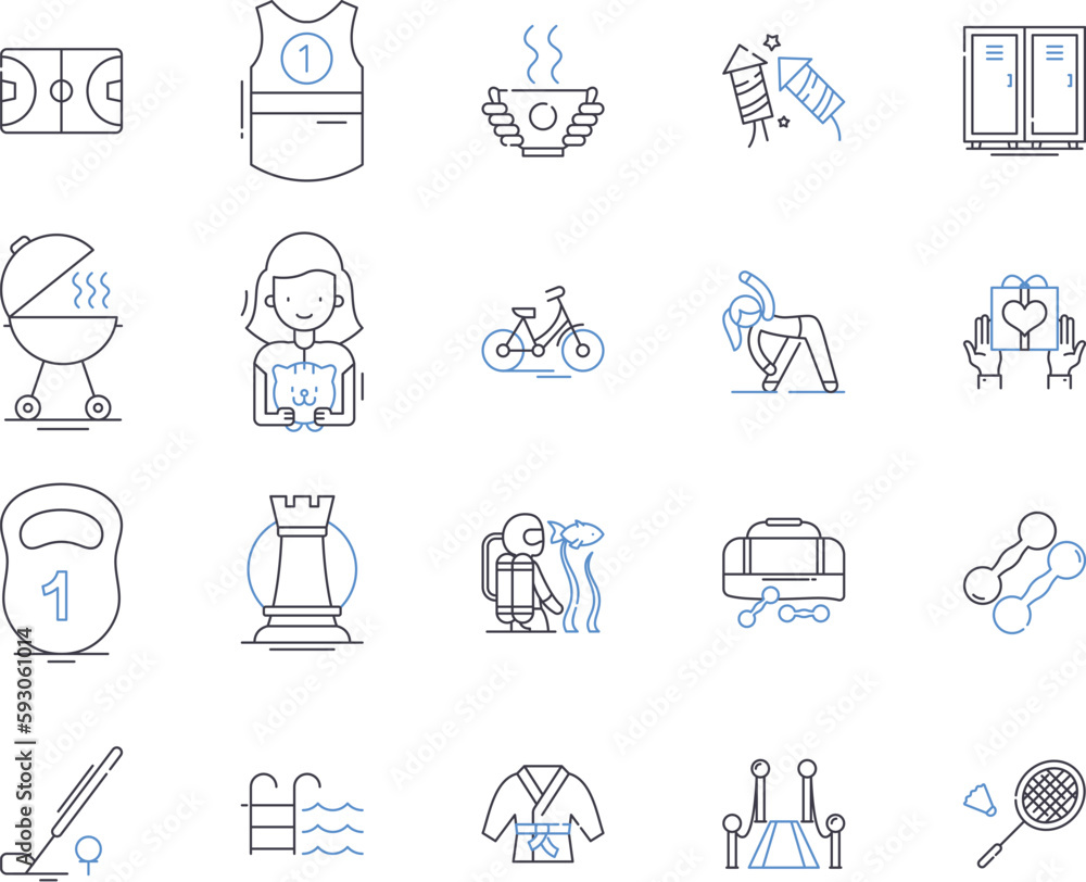 Weekends and sport outline icons collection. Weekend, Sport, Recreation ...