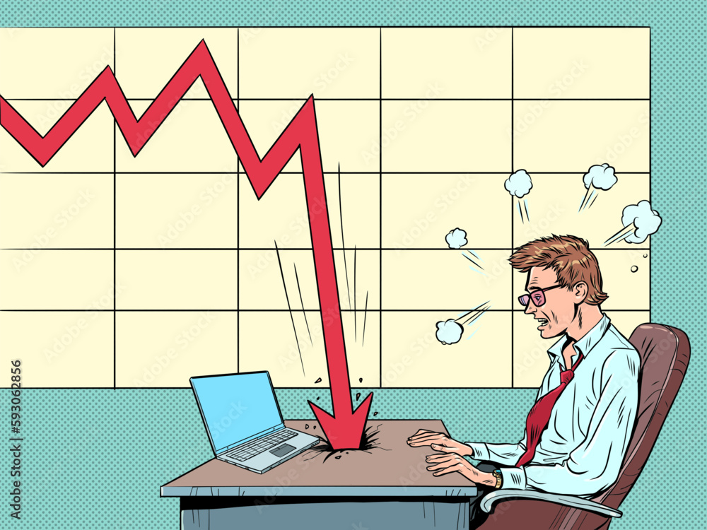 The crisis worsens the performance. The red graph is falling down. The ...