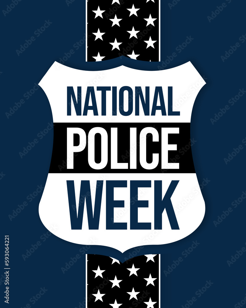National Police week vertical background with stars and typography ...