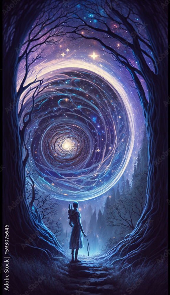 AI generated illustration of an elf that is standing in between two ...