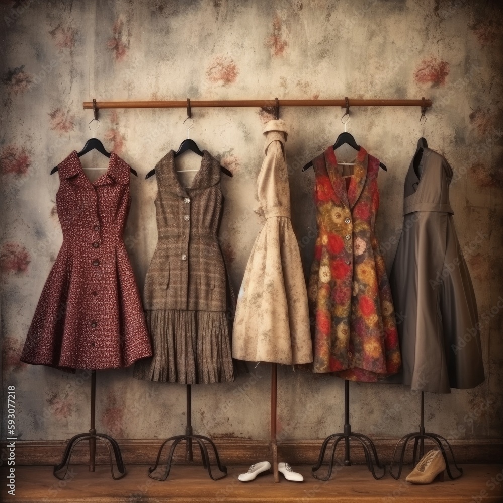 vintage clothing ai generative illustration Stock Illustration | Adobe ...