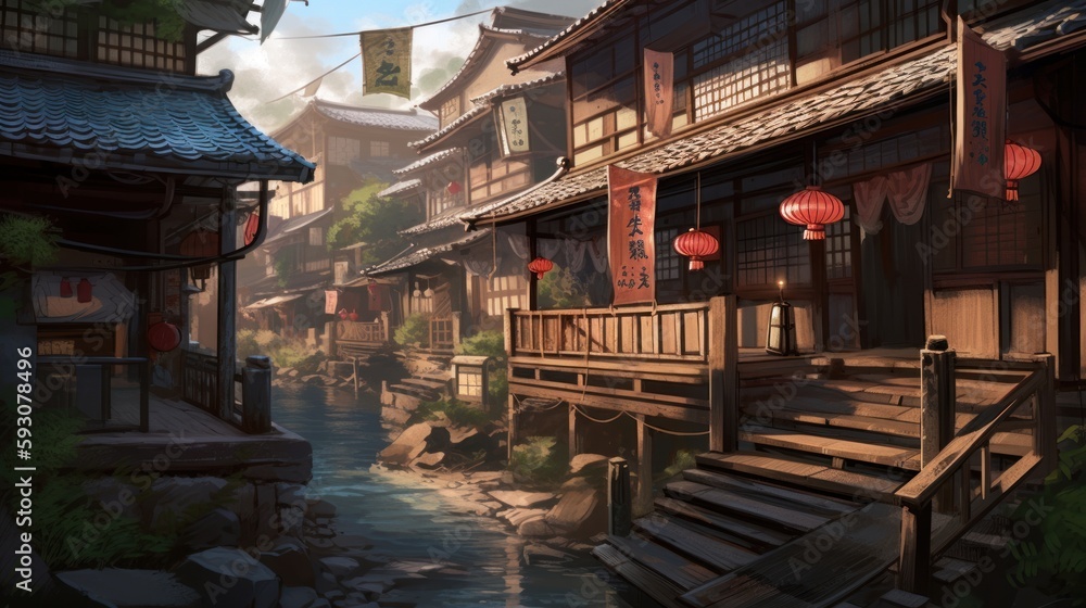 Japan Game Art Background Stock Illustration | Adobe Stock