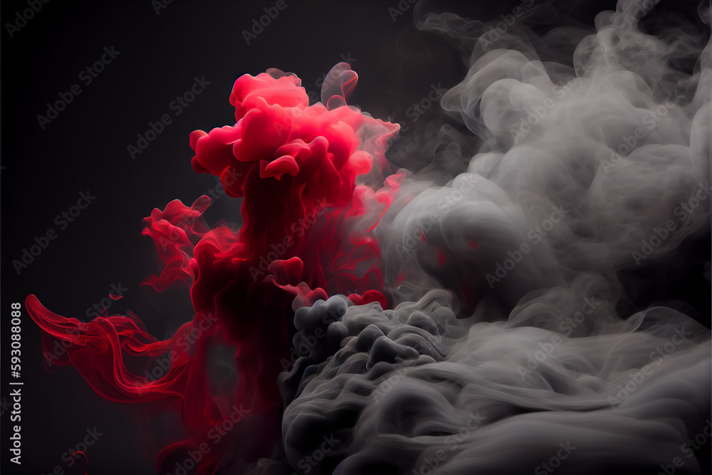Abstract red smoke mist fog on a black background. Texture. Design ...