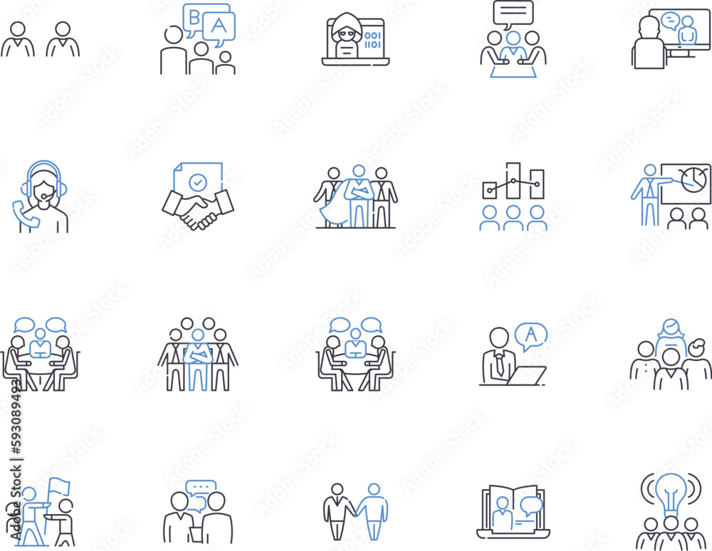 Corporative people outline icons collection. Corp, People, Employees ...
