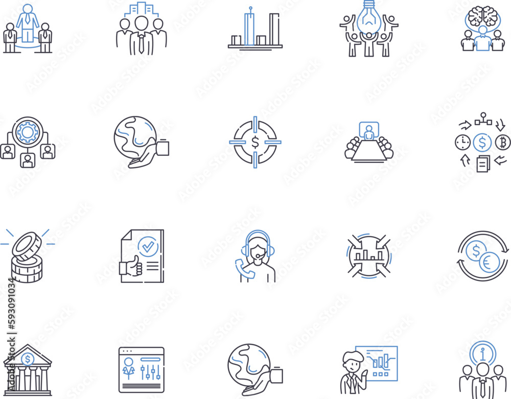 Globalization Outline Icons Collection Internationalization Interconnection Connection