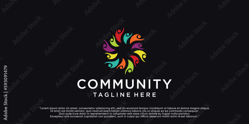Community logo design ilustrator vector unique concept Premium Vector ...