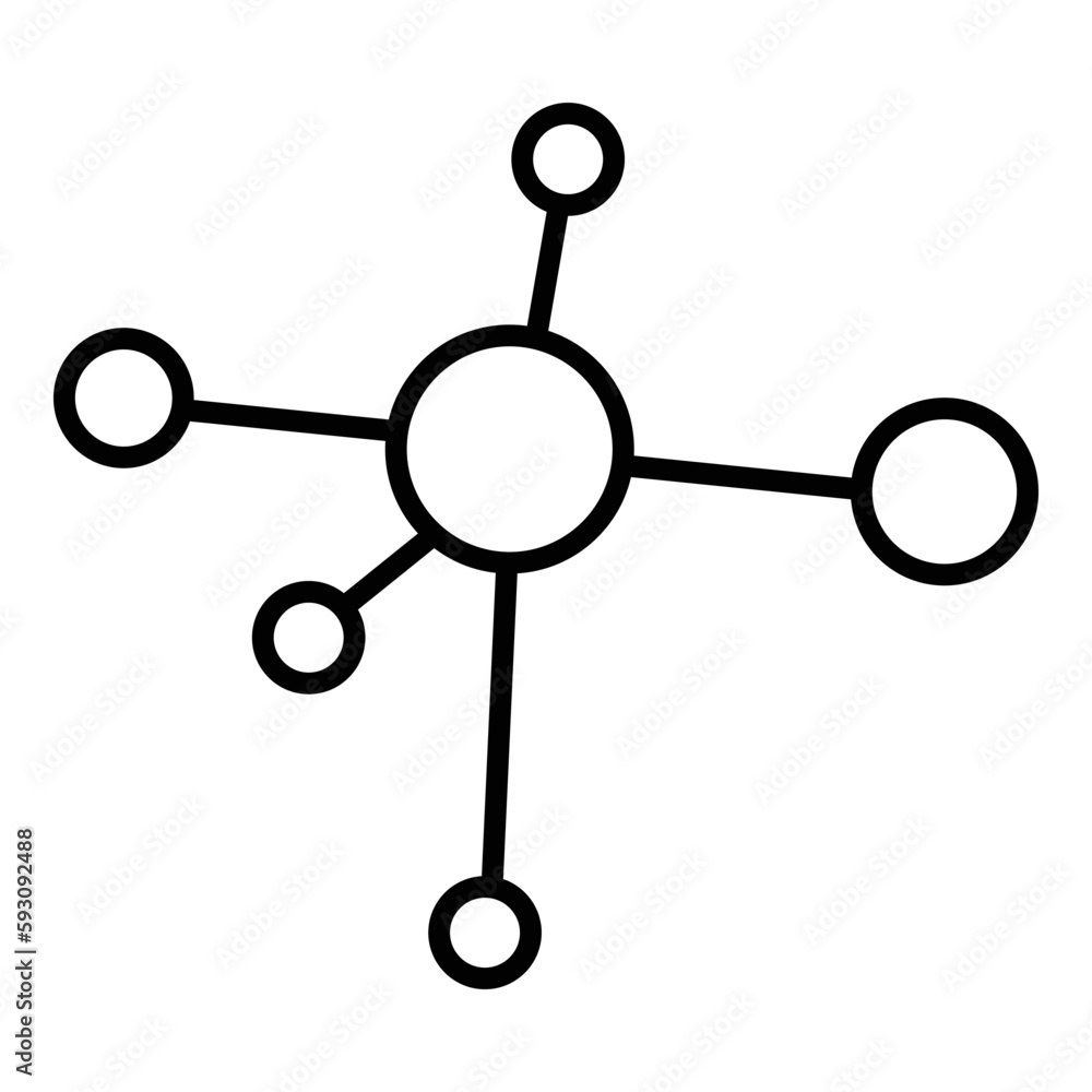 Molecular bonds, scheme of bonds between atoms, minimalist design with ...