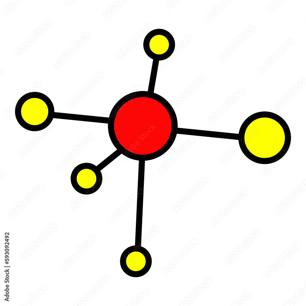 Molecular bonds, scheme of bonds between atoms, minimalist design with ...