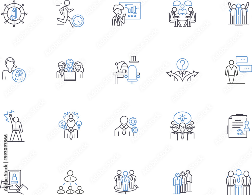 Task management outline icons collection. Organizing, Planning ...