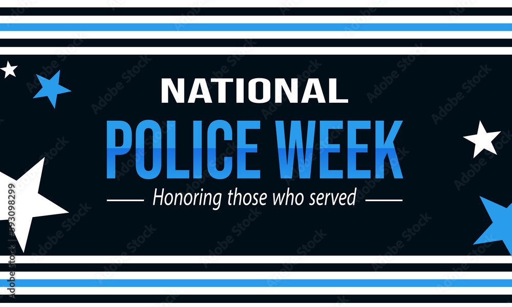 National Police Week wallpaper in vintage retro style with typography ...