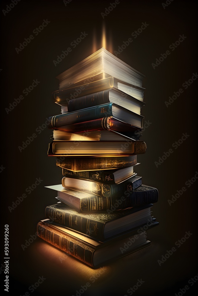 An image of a stack of books or a library, representing knowledge and ...
