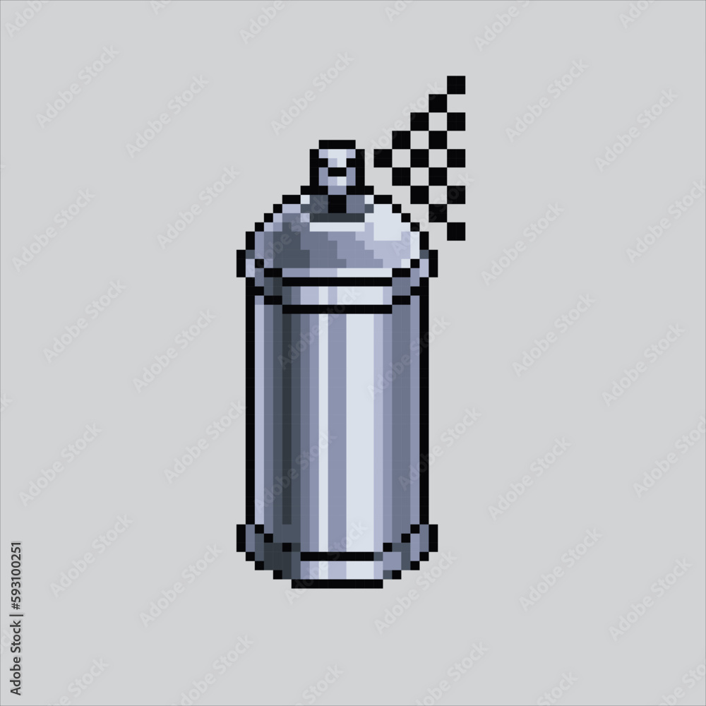 Pixel art illustration Spray Can. Pixelated Aerosol Spray Can. Spray ...