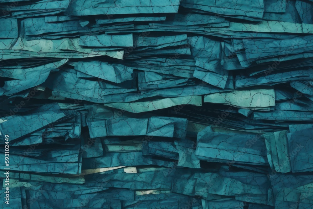 tall stack of blue rocks stacked in a balanced formation. Generative AI ...