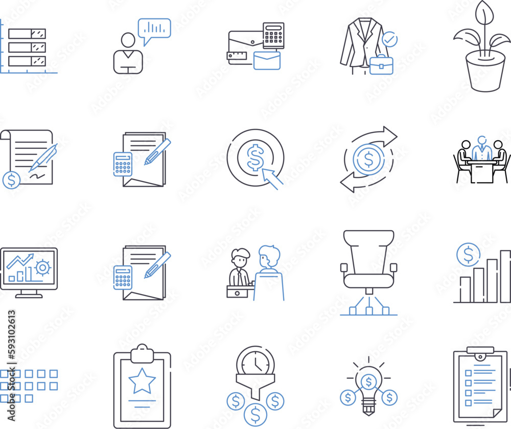 Lean Management outline icons collection. Lean, Management, Efficiency ...