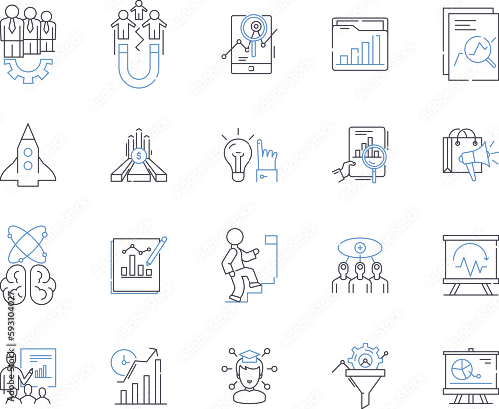 Strategy planning outline icons collection. Planning, Strategy ...