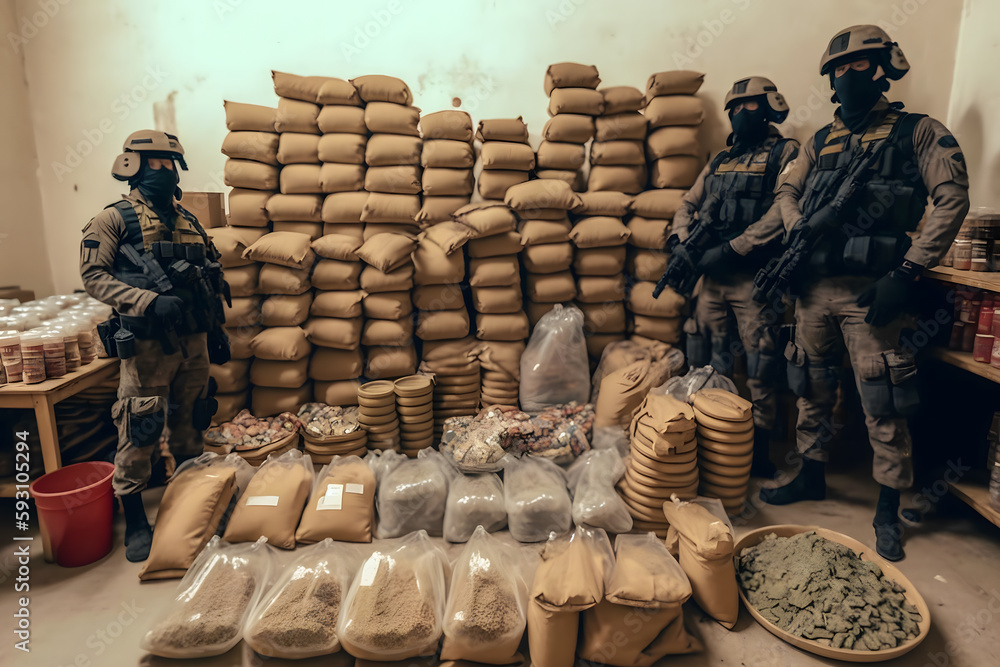 Fully Armed Special Anti-Narcotics Task Forces Soldier. Neural network ...