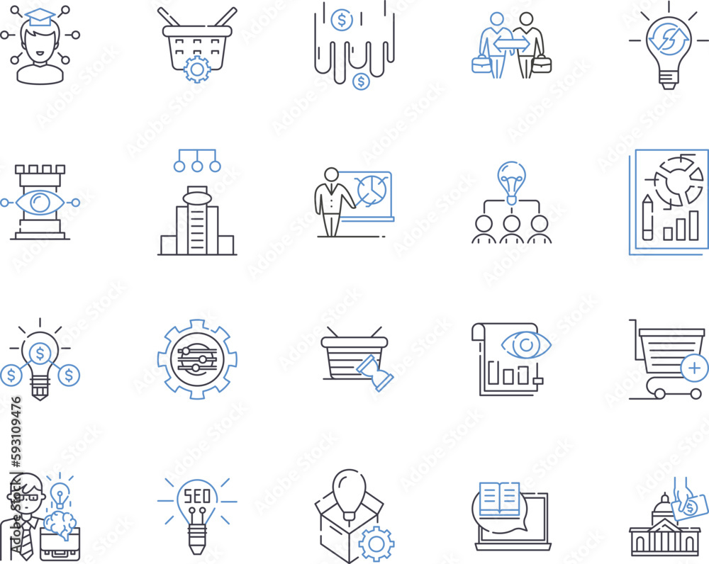 Strategy and concept outline icons collection. Strategy, Concept ...