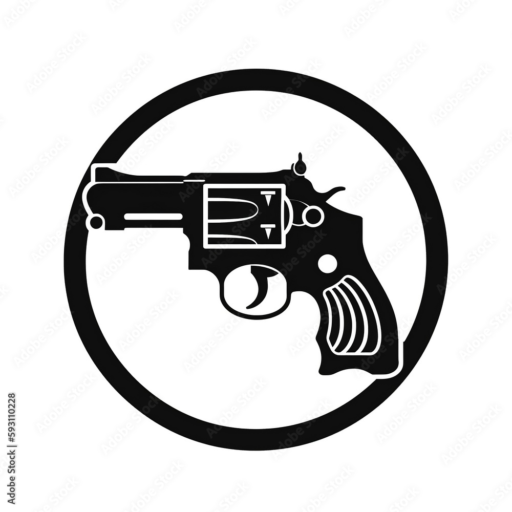 Vector revolver logo, mini revolver logo Stock Illustration | Adobe Stock