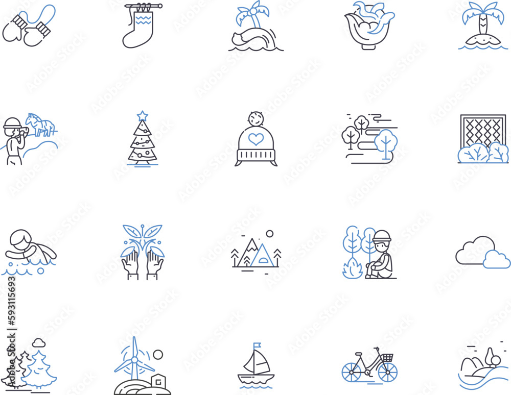 Climate outline icons collection. Climate, Heat, Cold, Temperatures ...