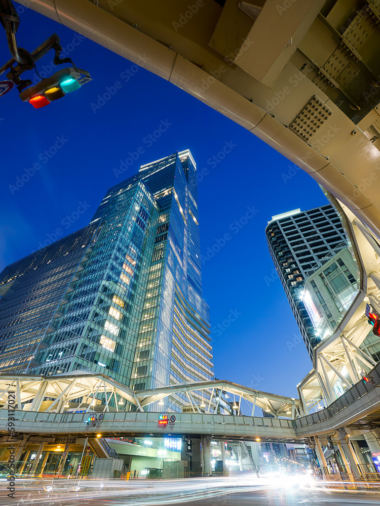 Abeno Harukas, the tallest skyscraper in Japan, and the night view of ...