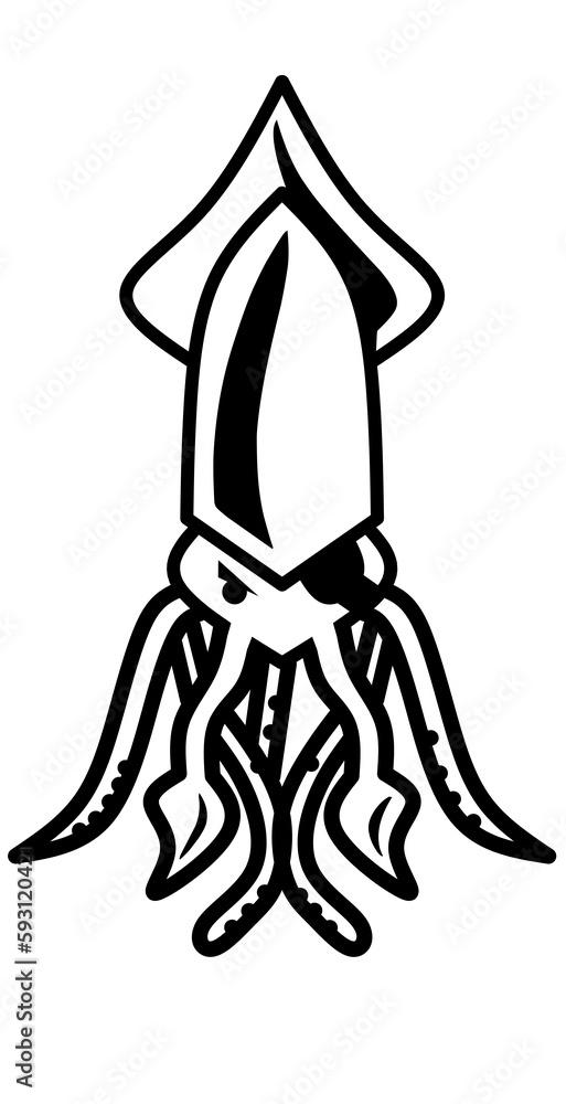 Squid Pirate Vector,simple logo desain Stock Illustration | Adobe Stock