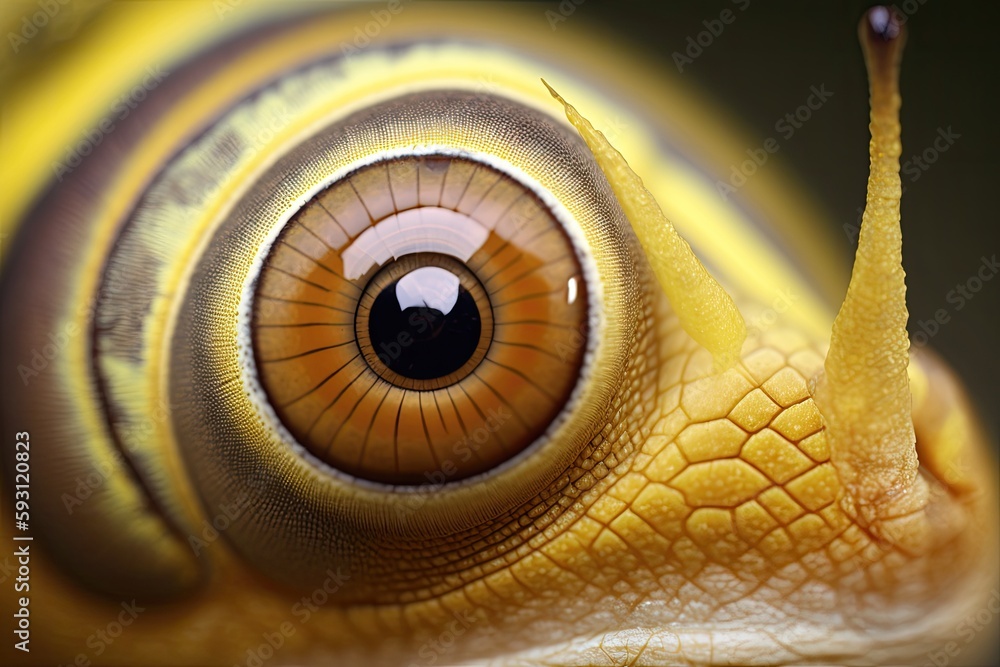 Snail up close. Close up of the eyes on a snail head. Generative AI ...