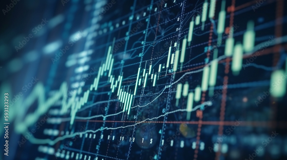 Financial stock market graph. Selective focus. Depicts TradingView ...