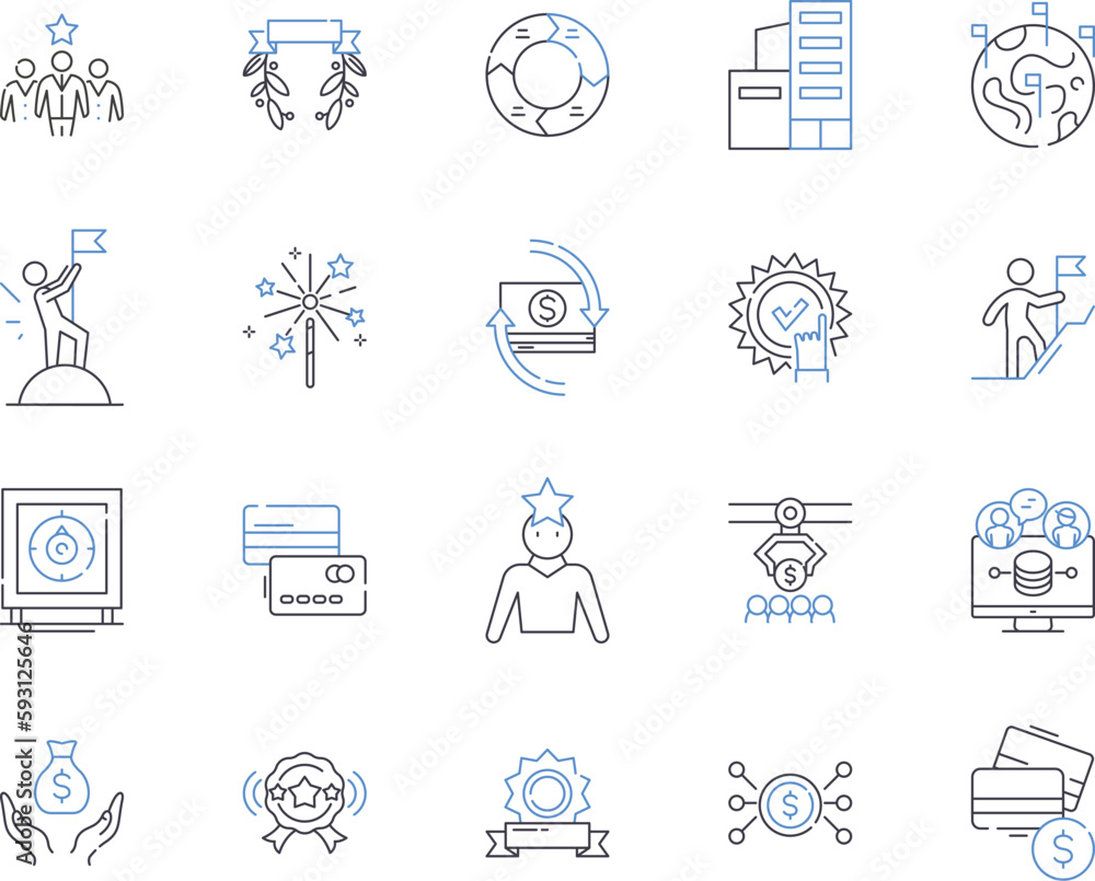 Cash flow management outline icons collection. Cash, Flow, Management ...