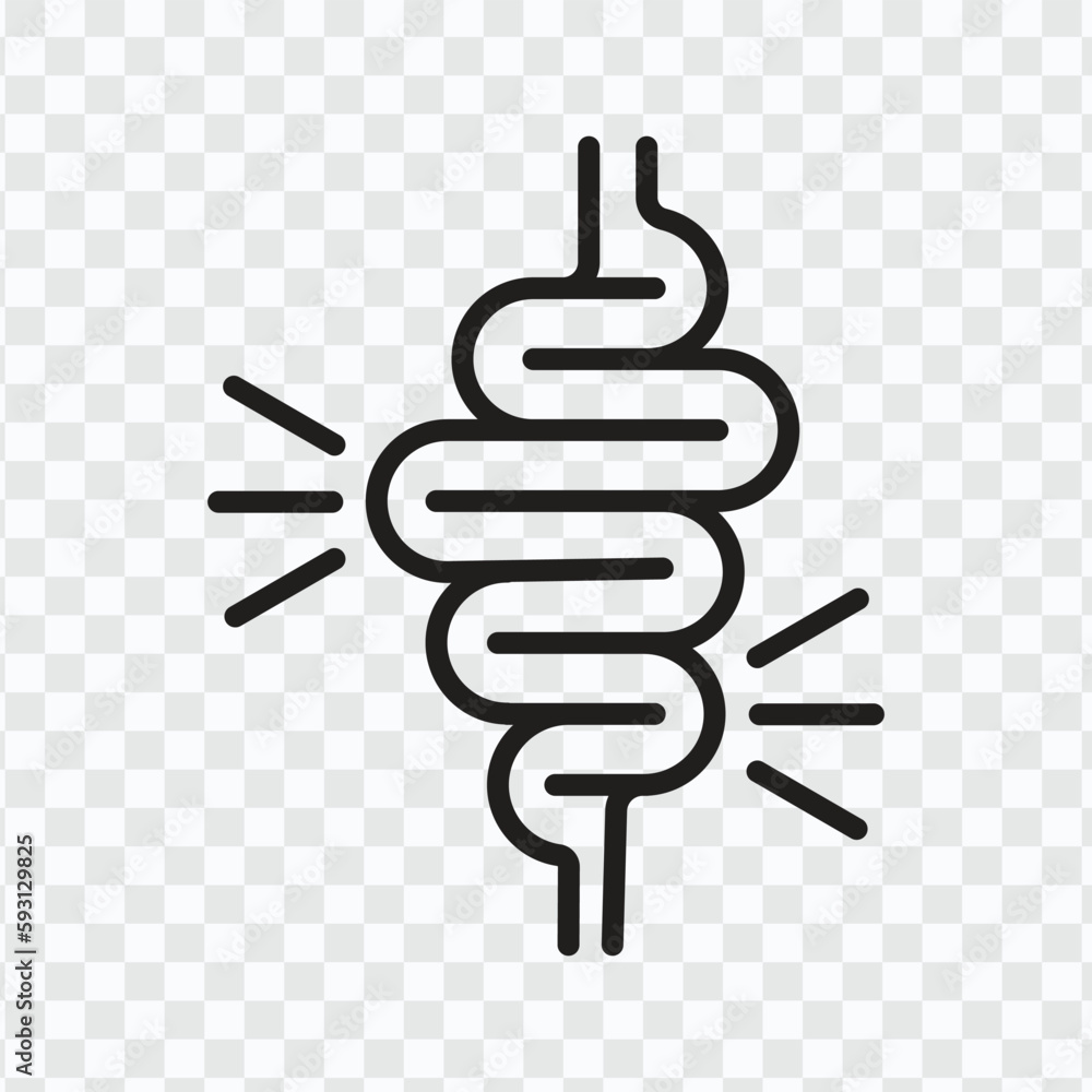 Gut constipation icon. intestine vector illustration isolated. Stomach ...