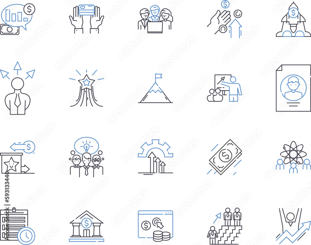 Work effectiveness outline icons collection. Efficiency, Productivity ...
