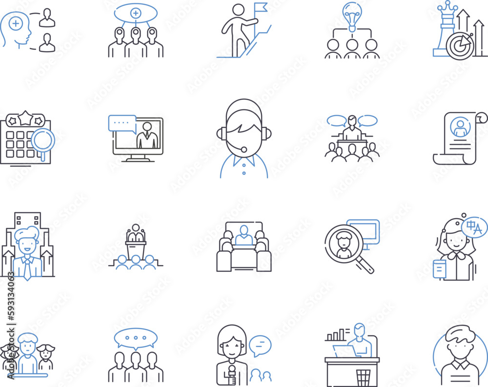 Empoyee workflow outline icons collection. Employee, Workflow ... Empoyee workflow outline icons collection. Employee, Workflow ...