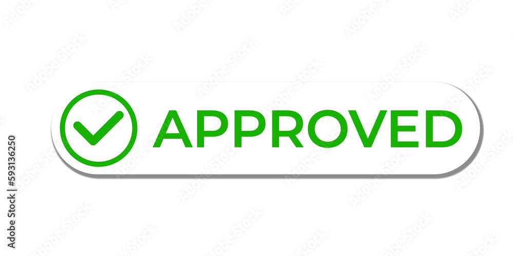 approved stamp green design with check mark icon transparent template ...