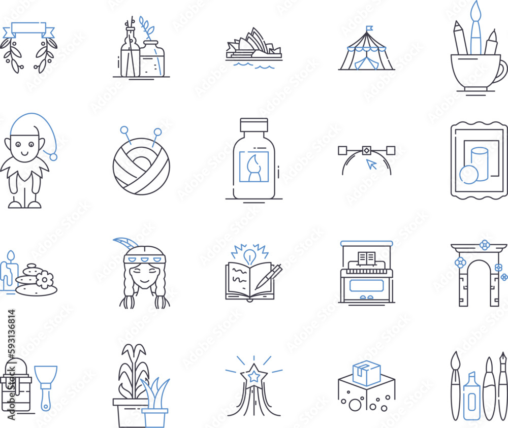 DIY projects outline icons collection. Crafts, Modelling, Building ...
