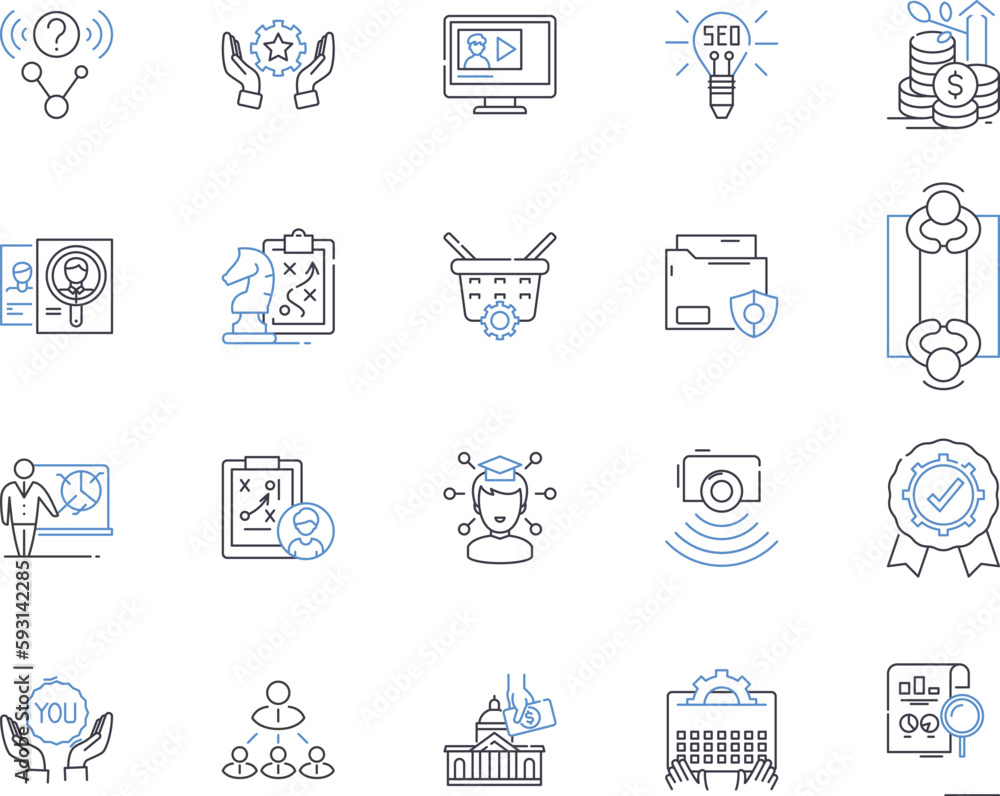 Event Management Outline Icons Collection Organizing Planning Coordinating Scheduling