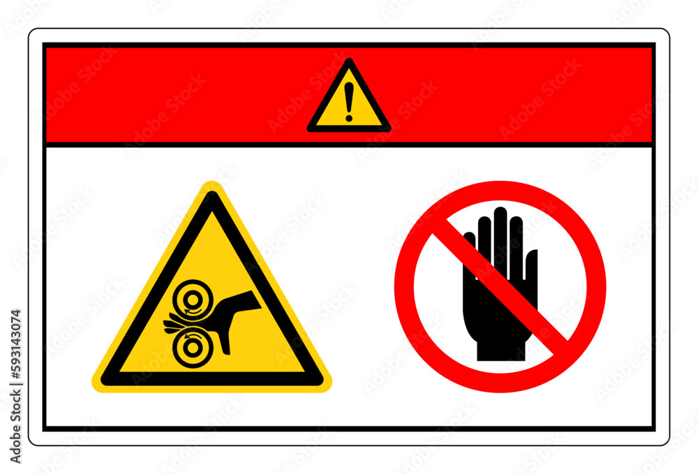 Vetor de Danger Hand Entangle Left Do Not Touch Symbol Sign, Vector ...