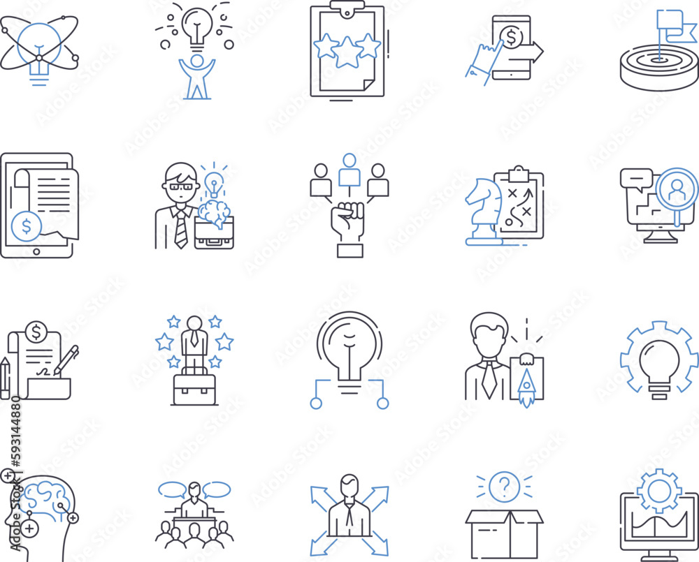 Strategy planning outline icons collection. Planning, Strategy ...