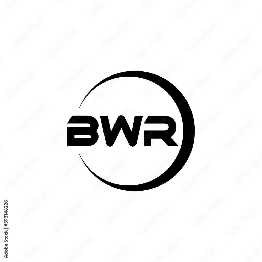 BWR letter logo design with white background in illustrator, cube logo ...