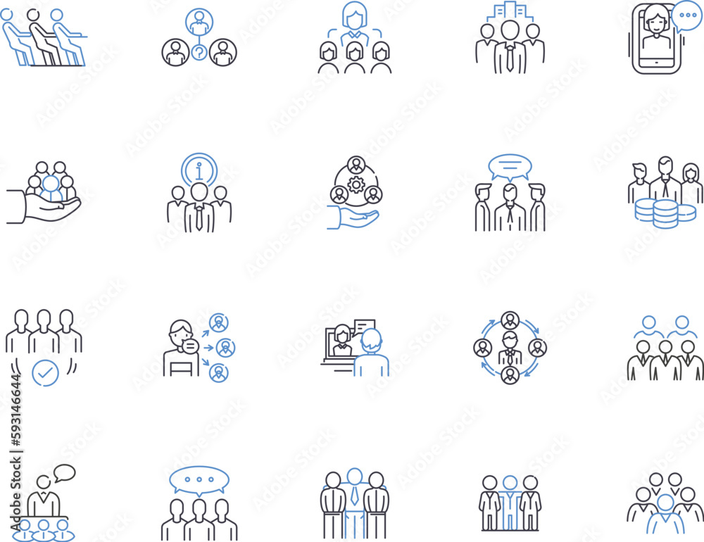 Vecteur Stock Team outline icons collection. Crew, Unit, Squad, Group ...