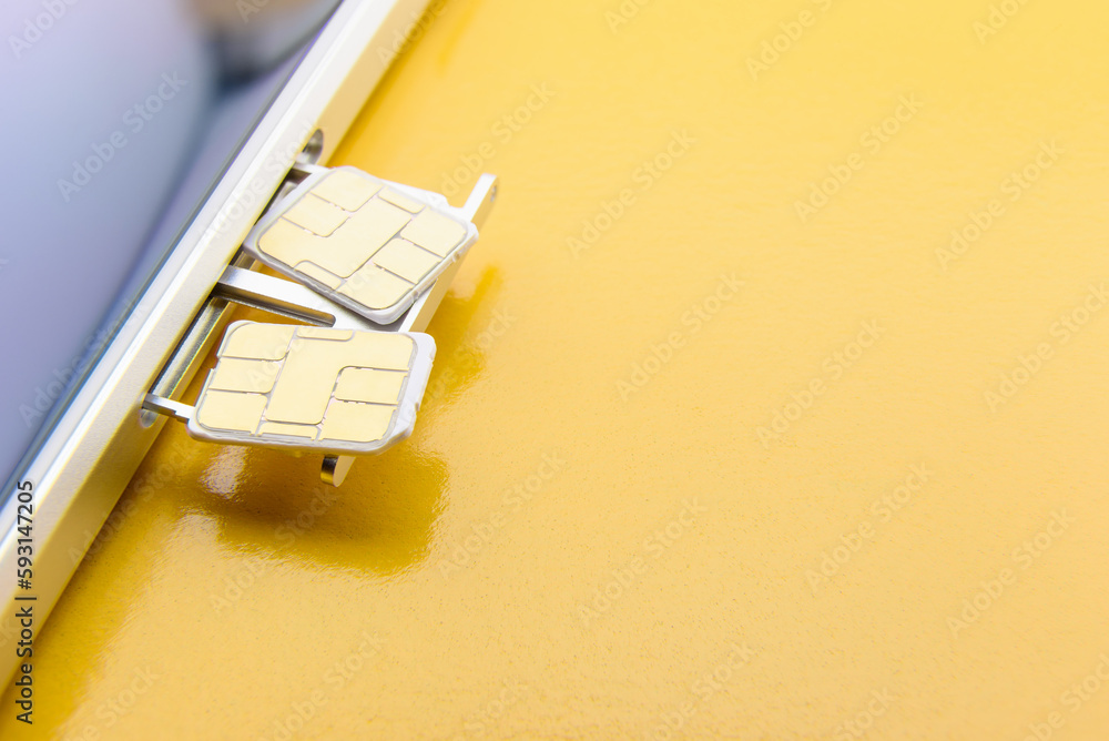 Broadband 5G mobile communication technology concept : SIM card tray ...