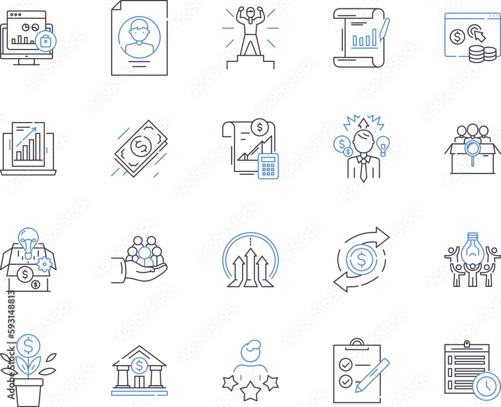 Effectiveness outline icons collection. Efficient, Productive ...