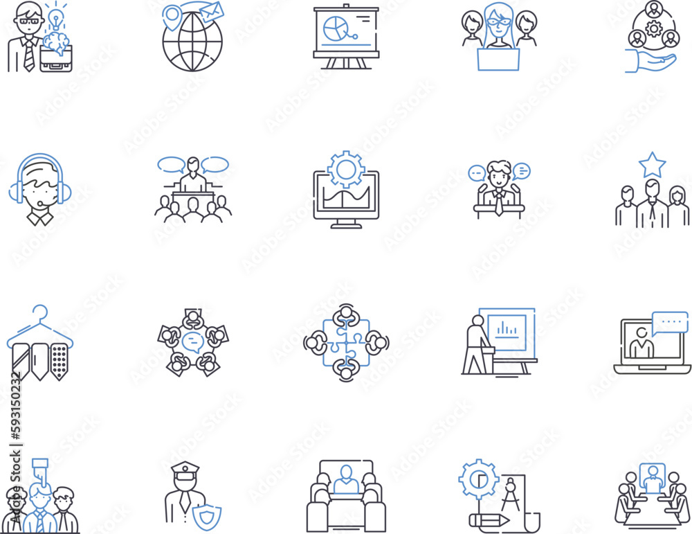 Corporate Management outline icons collection. Corporate, Management ...