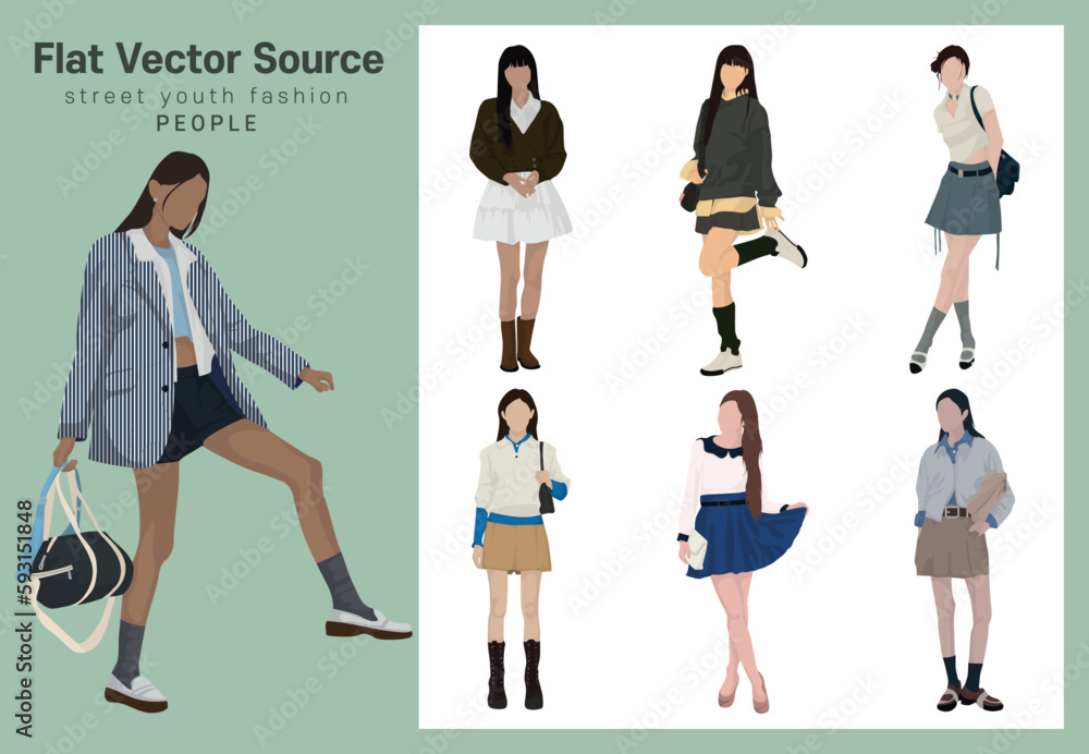 2030 mz Generation College Students Spring and Summer Street Fashion ...